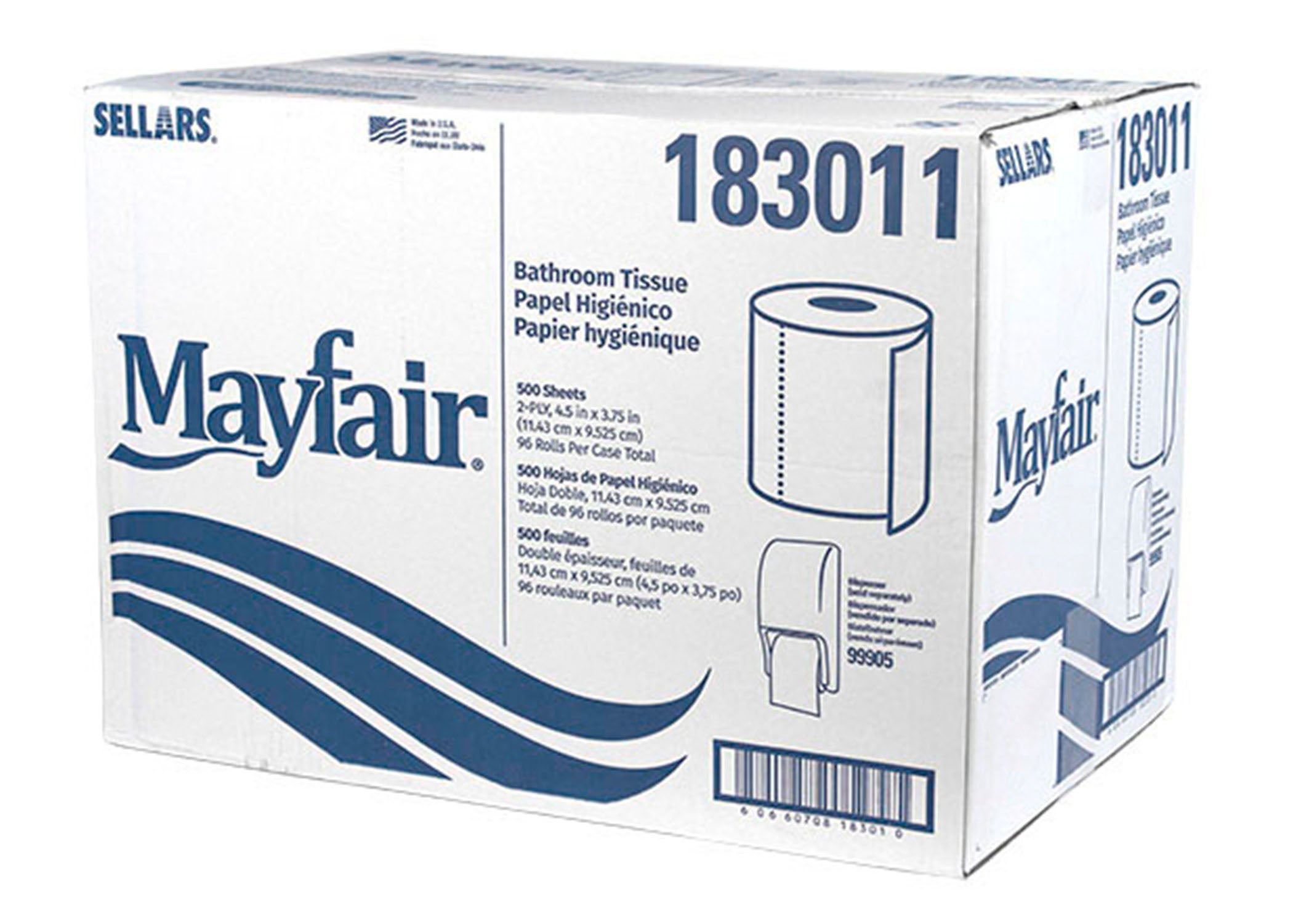 MAYFAIR® 2-PLY Universal Bath Tissue, Sheet Size: 4.5" W x 3.75"L ...